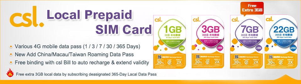 Local Prepaid SIM Card in Hong Kong | csl