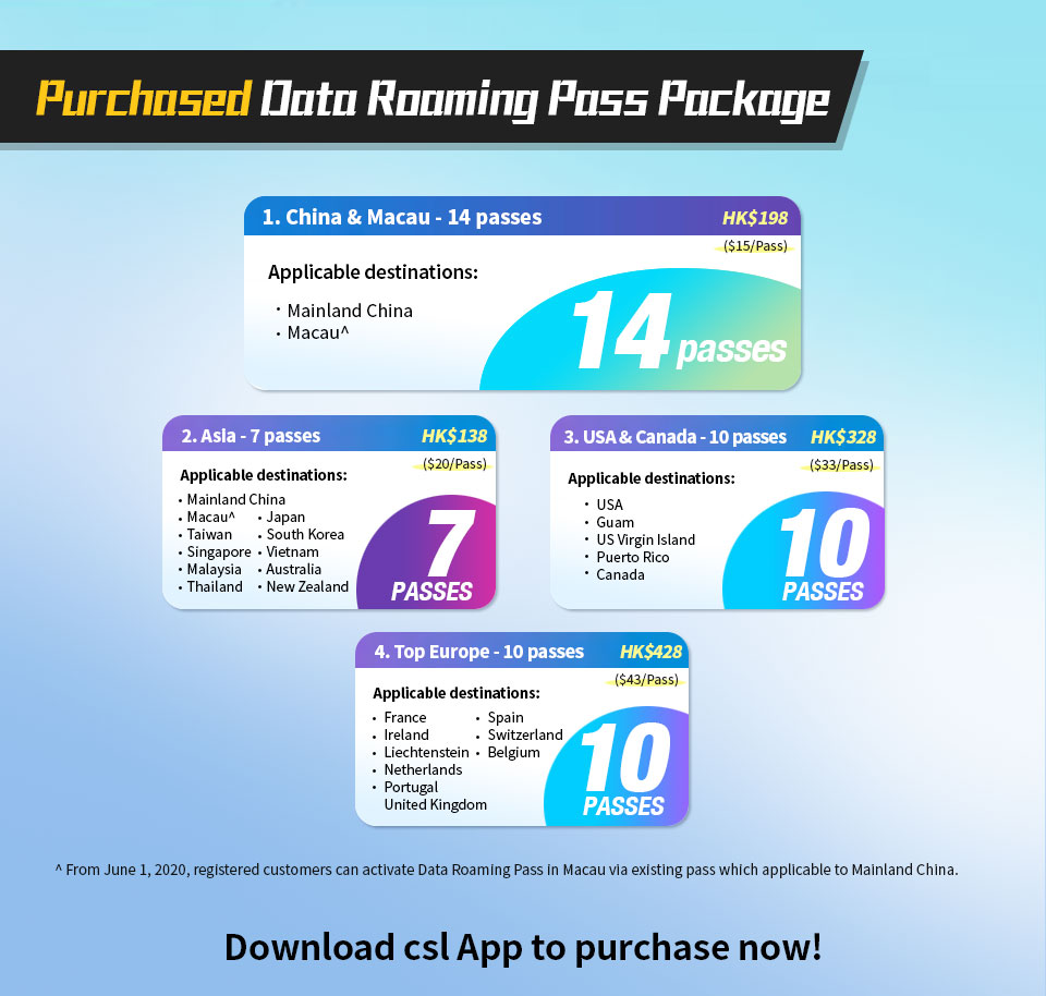 Data Roaming Pass | csl